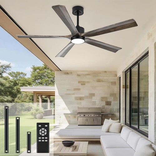 heimo 60 Inch Wood Outdoor Ceiling Fan with Light and Remote for Patios ...