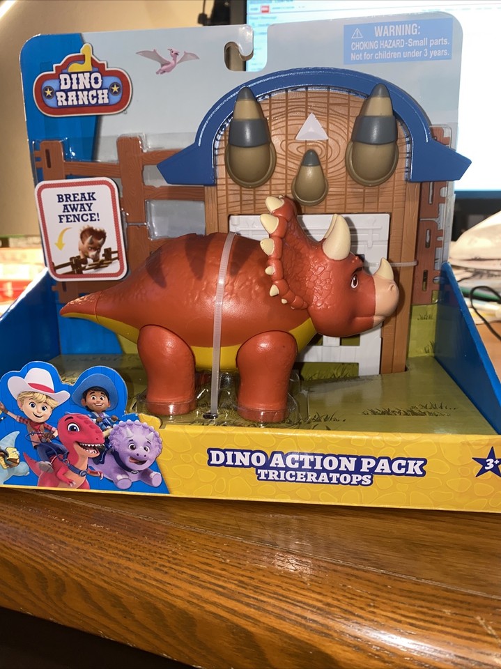 Dino Ranch Triceratops Dino Action Pack Fence Barn Dinosaur NEW | eBay