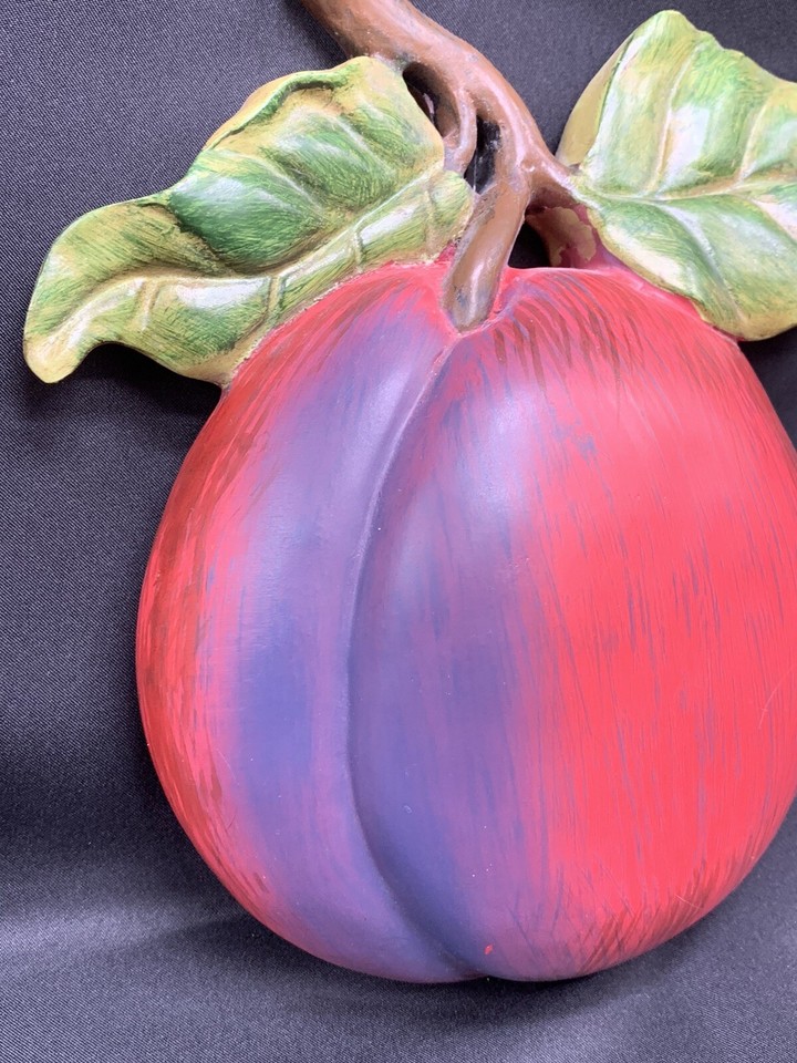 Fruit Wall Plaque 3D Decor Realistic Plum Resin 8 inches Tall | eBay