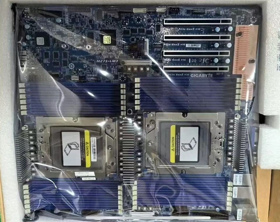 Gigabyte MZ73-LM2 SP5 Motherboard With 2x AMD EPYC 9965 192 Cores 2 ...