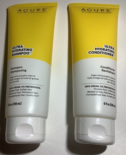 Acure Ultra Hydrating Shampoo & Conditioner - Argan & Pumpkin Vegan ...