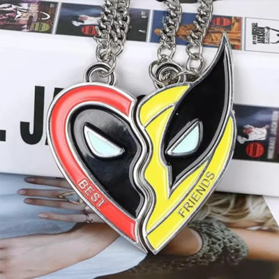deadpool wolverine chain necklace pendant best friends cosplay claws ...