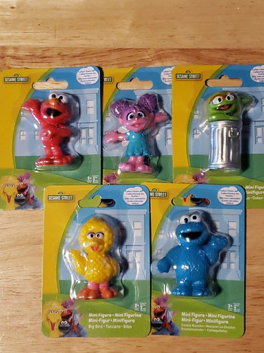 Sesame Street 5 Mattel Micro Collection Toys Small Mini Figures Cake ...