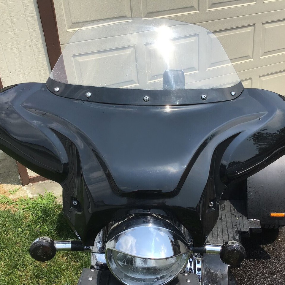 Universal Motorcycle Front Fairing Batwing Windshield w/Bracket For ...