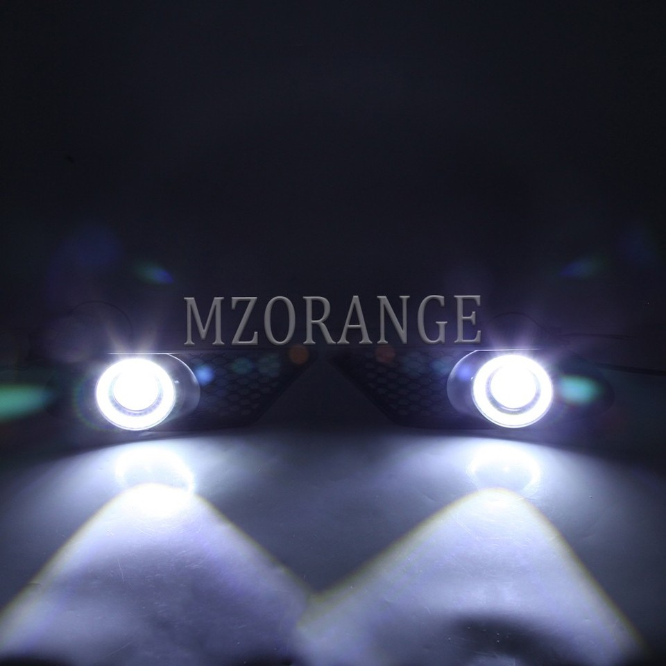 LED Bumper Fog Light w/ Cover Angel Eye For Mercedes Benz W204 C230 ...