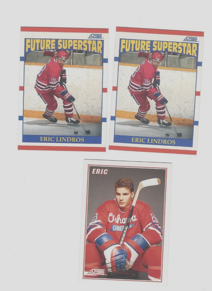 1990 Score Eric Lindros Rookie Cards RC LOT 3 hockey cards total | eBay