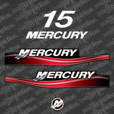 Mercury 15 hp (2005-2007) Two Stroke Outboard Aftermarket Decal Sticker ...