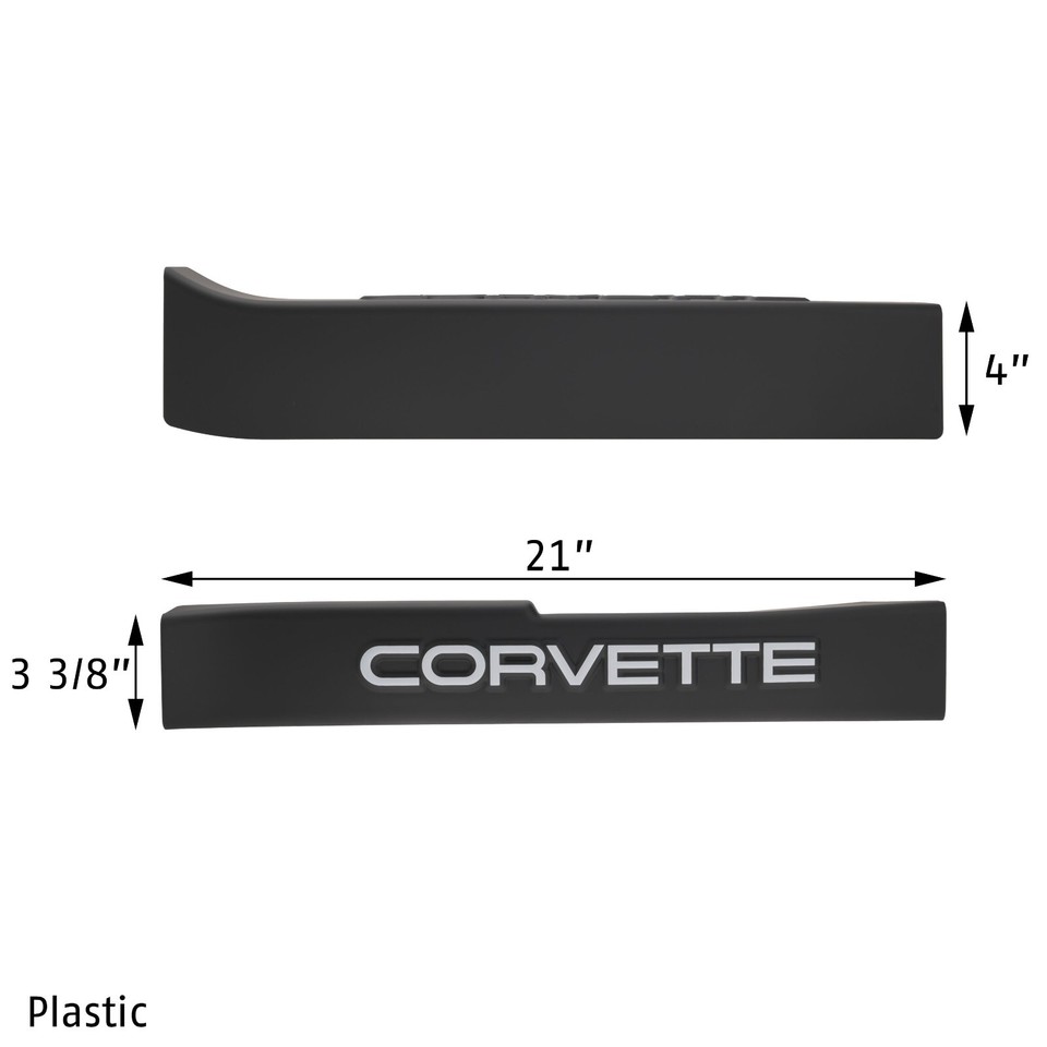 2pc GM Licensed Black Door Sill Plate Protectors w/ Corvette Logo for ...