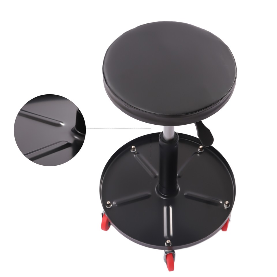 Swivel Shop Seat with Tool Tray Rolling Stool with Wheels For Garage ...
