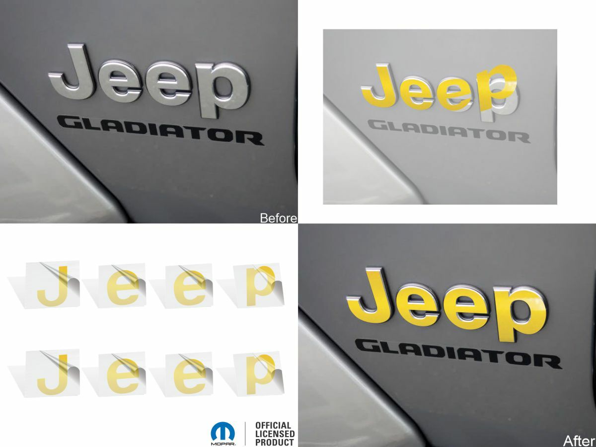 2020 2021 2022 2023 Gladiator JEEP Fender Badge Overlay Decal Stickers ...