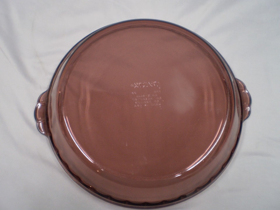 Vintage Pyrex ScallopedRing Cranberry Glass Deep Dish Pie Plate 9.5 ...
