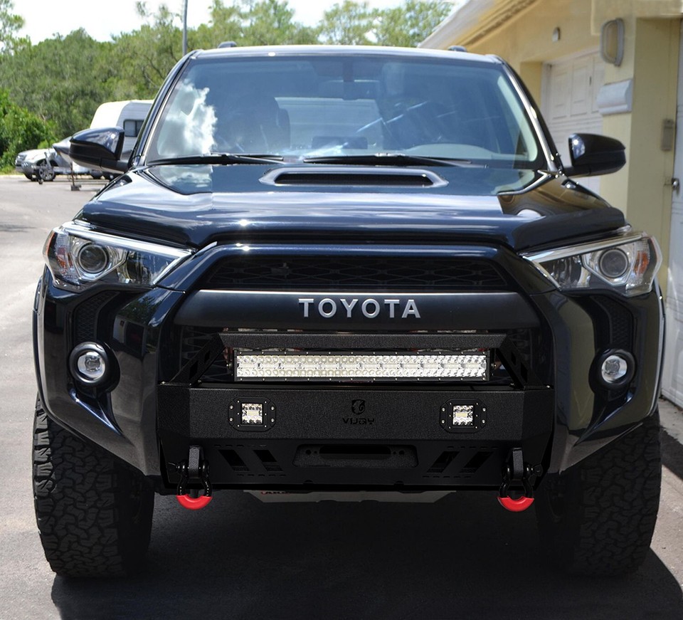 Vijay For 2010-2024 Toyota 4Runner Steel Front Bumper With Winch Plate ...