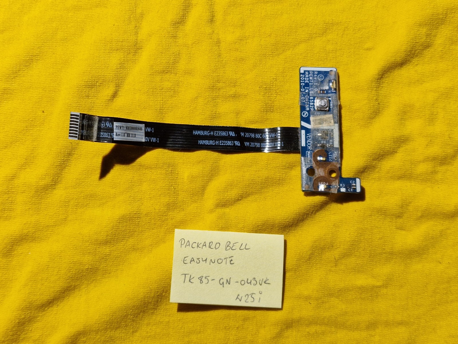 Packard bell TK85 PEW91 Power Button Board and Ribbon | eBay UK