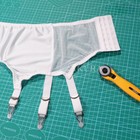 Women's Soft Stretchy 6 Straps Garter Belt Sheer Mesh Cloth Splicing ...