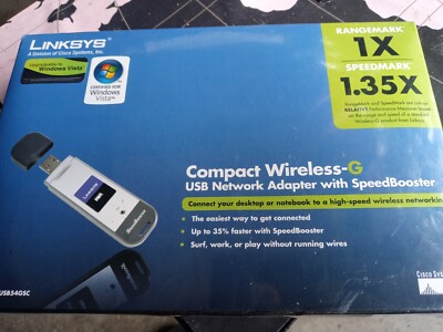 Linksys WUSB54GC Compact Wireless-G USB Network Adapter, Brand New ...