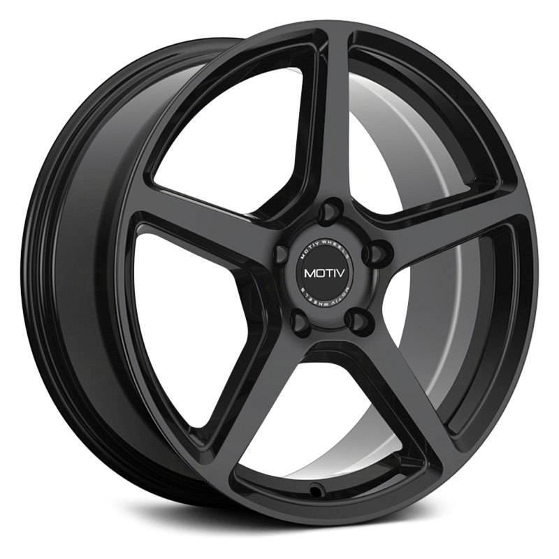 18 inch 18x7.5 Motiv 433B Blade Gloss Black wheels rims 5x4.25 5x108 ...