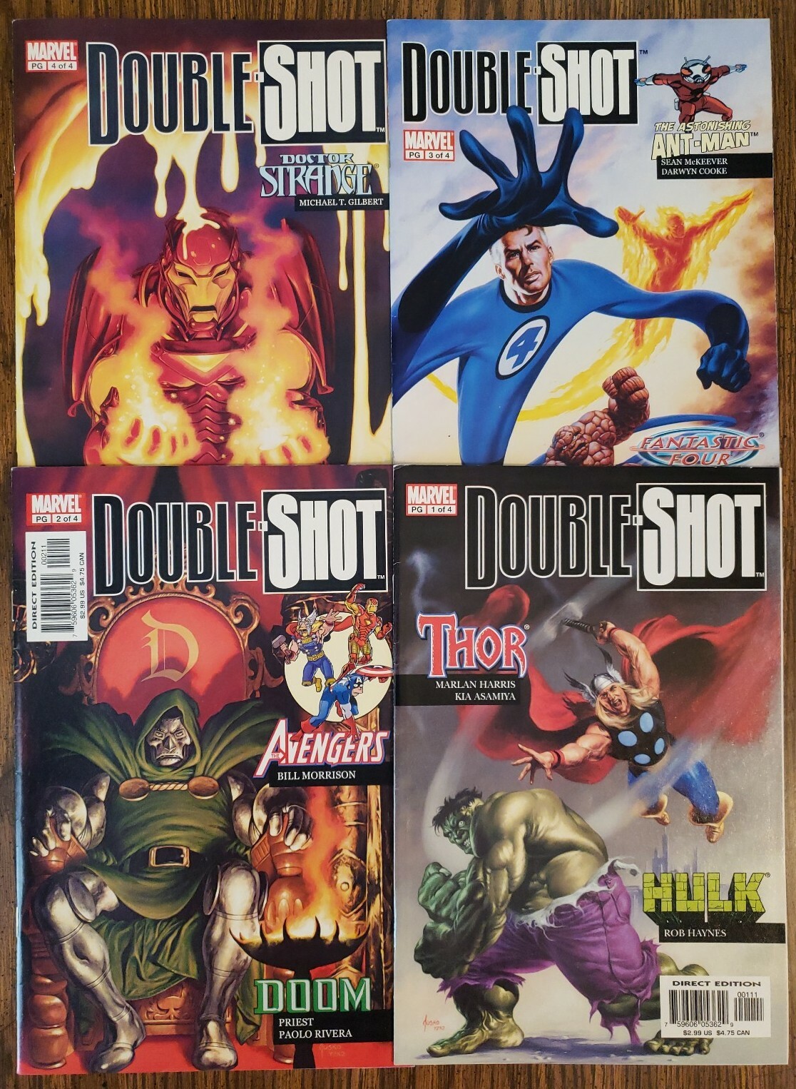 MARVEL DOUBLE-SHOT #1-4 COMPLETE SET ~ VF/NM 2003 MARVEL COMICS ~ JUSKO ...