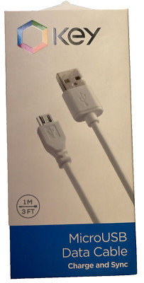 Key Micro-USB Charge and Sync Data Cable, 3 ft. - White | eBay