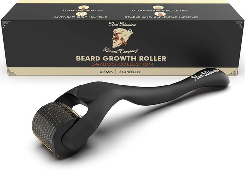 🧔 Rouleau Barbe DermaRoller – 0,5 mm | 540 Aiguilles Titane | Pousse ...