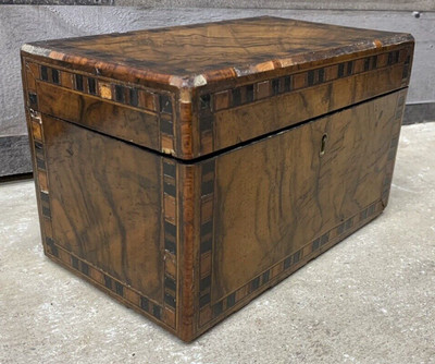 Vintage English Tea Caddy Victorian Storage Box Inlaid Inlay Marquetry ...