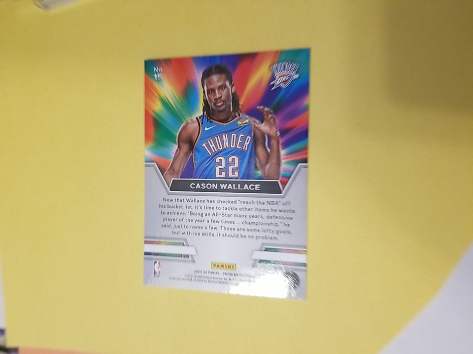 2023-24 Panini Prizm Instant Impact Cason Wallace Rookie RC #15 Thunder ...