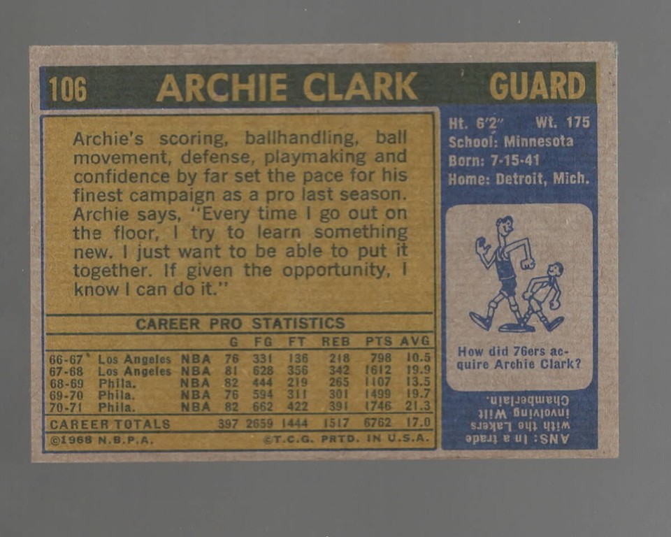 1971 Topps #106 Archie Clark Ex/NM | eBay