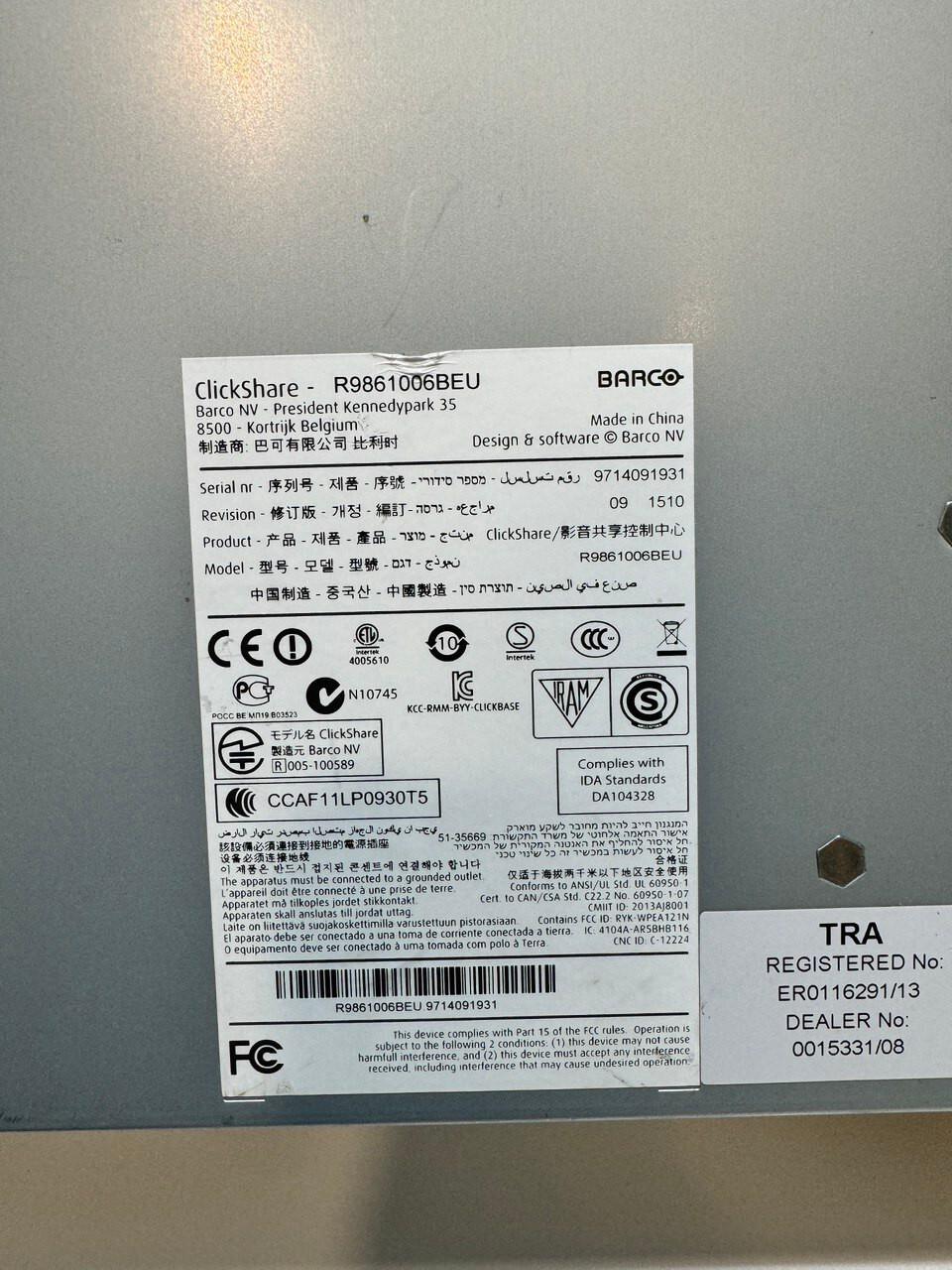 Barco ClickShare Wireless Presentation System R9861006BEU w/4x ...