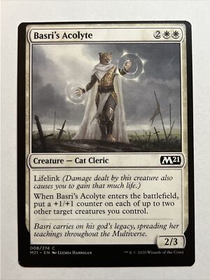 Mtg Misprint Error Oddity Miscut Basri's Acolyte M21 Core Set White ...