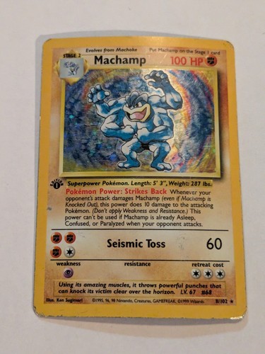 Vintage Pokemon TCG WOTC - Machamp 8/102 Holo 1st Edition - HP (#3) | eBay