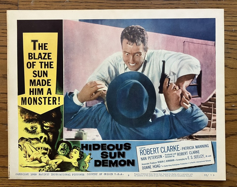 Original HIDEOUS SUN DEMON lobby card SET 11 x 14 Complete Set of 8! | eBay