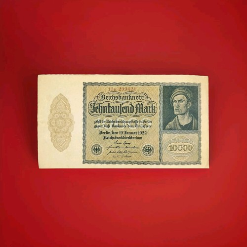 1922 GERMANY BANKNOTE 10000 Mark Large Paper Note German Money Europe ...