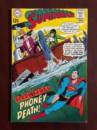 Superman #210 (DC Comics 1968) Silver Age Curt Swan Neal Adams 6.5 FN+ ...