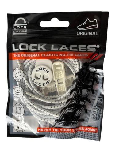 LOCK LACES Elastic Shoelace & Fastening System - White | eBay
