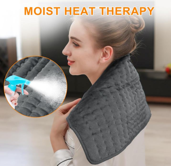 Large Dark Gray Heating Pad for Full-Body Relief, 6 Settings & Overheat ...