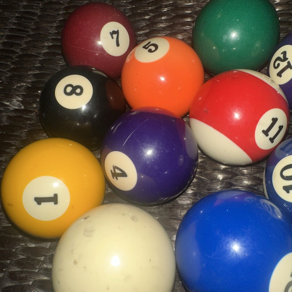 Vintage Billiard Pool Balls Set Missing #3 And 13 Balls - 2 10 Balls ...