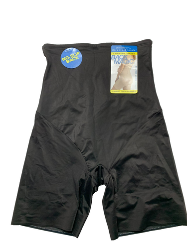 Slim Shaper by Miracle Brands Body Shaper Hi Waist Thigh Slimmer Black ...