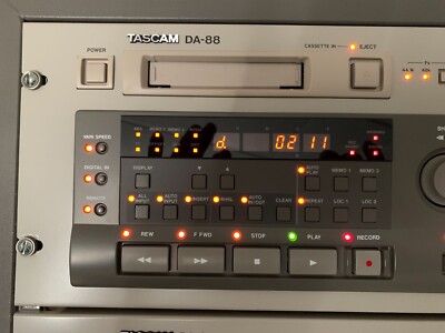 Tascam DA-88 & DA-38 Digital Audio Tape Recorder with all connecting ...