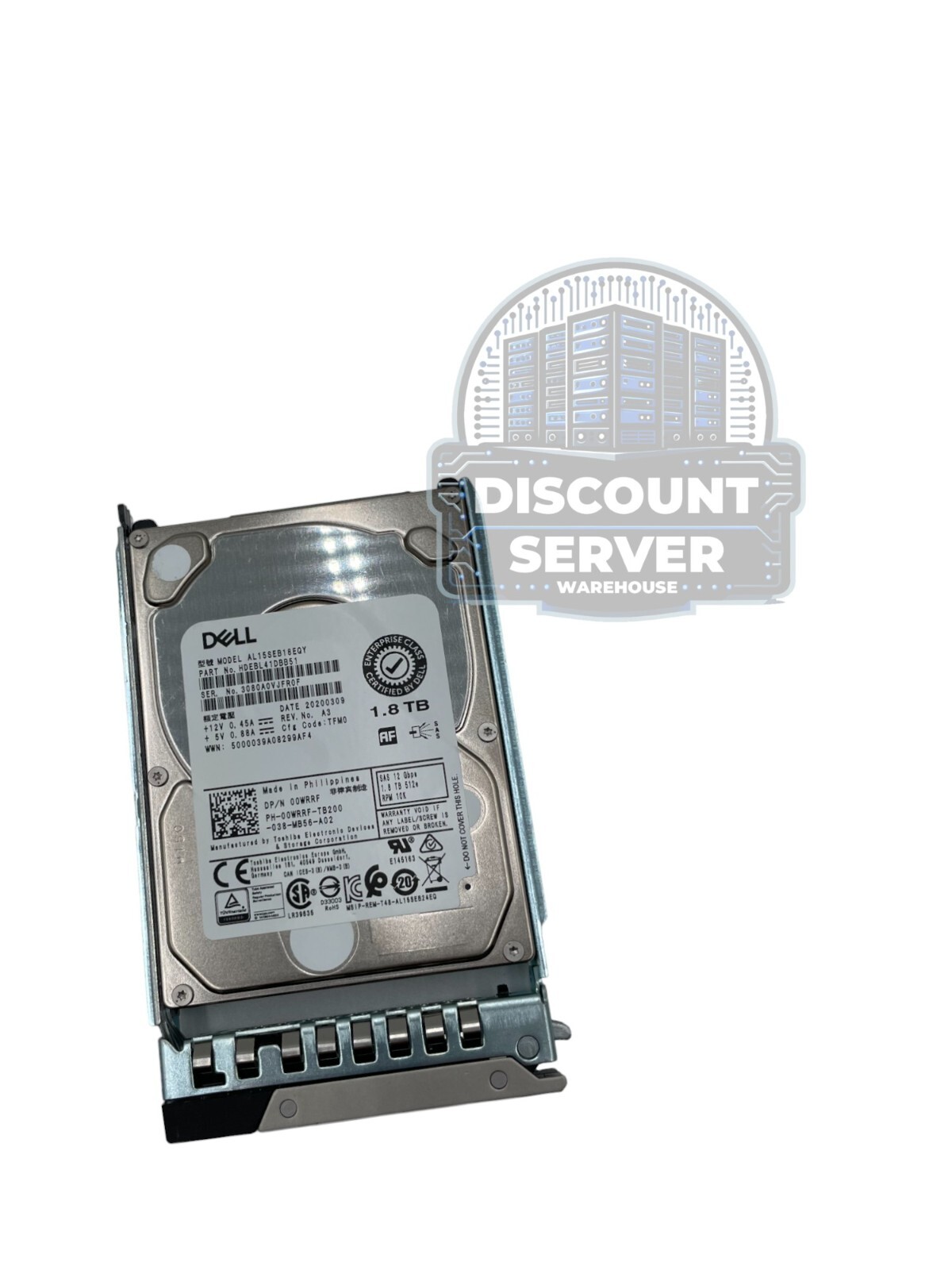 Dell 1.8TB 10K SAS-12Gb/s 2.5in Hot-Plug Hard Drive AL15SEB18EQY 0WRRF ...
