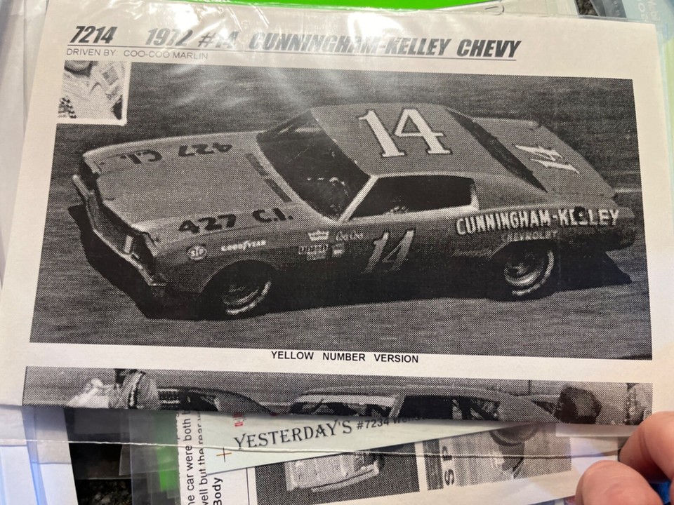 Yesterday’s 1/25 NASCAR Decals #14 Coo Coo Marlin Cunningham Kelly ...