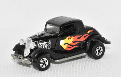 Hot Wheels Real Riders Hi-Rakers 3-Window '34 Ford Coupe Black w/Flames ...