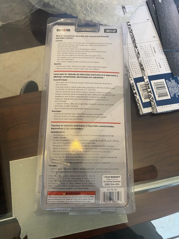 Innova 3612 Compression Tester 6 Piece Open Package | eBay