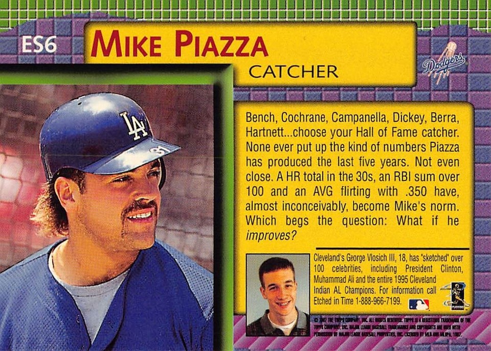 1998 Topps Etch A Sketch Mike Piazza #ES6 NM/MT LOS ANGELES DODGERS | eBay