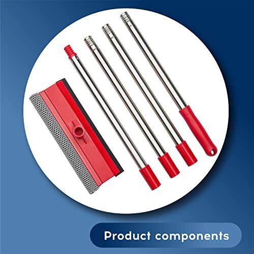Window Squeegee and Microfiber Scrubber Set with Telescopic Extension ...