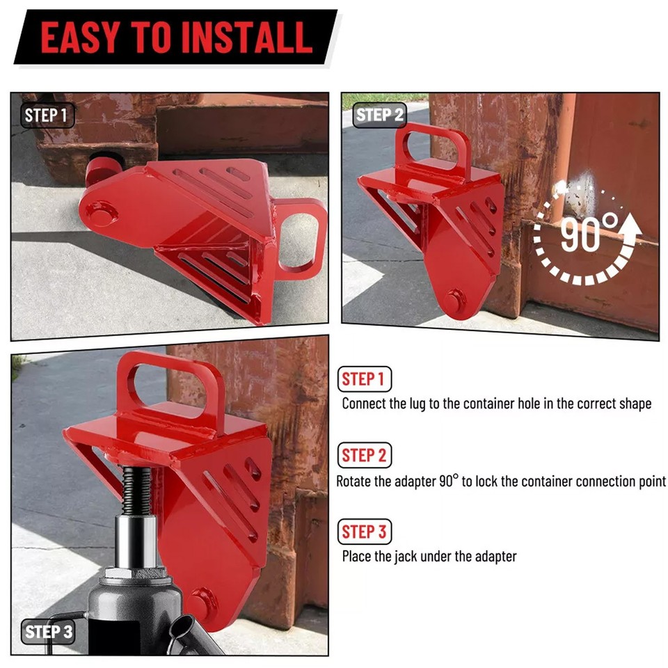 Shipping Container Jack Lug, with Handle, Red Jack Leveling Attachment ...