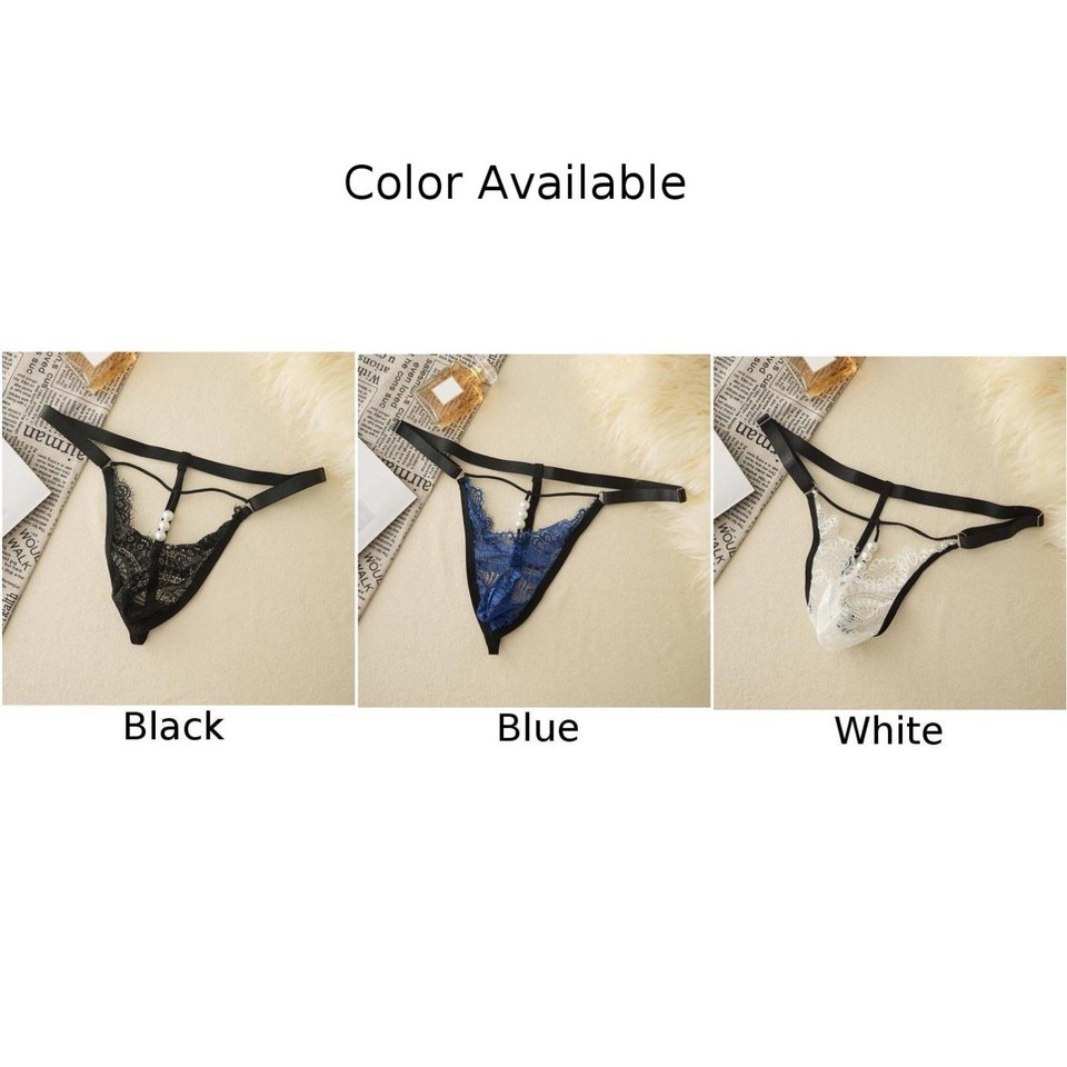 For Men For Adults Men Lace G-String Bead Chain Briefs Lace Mesh Sheer ...