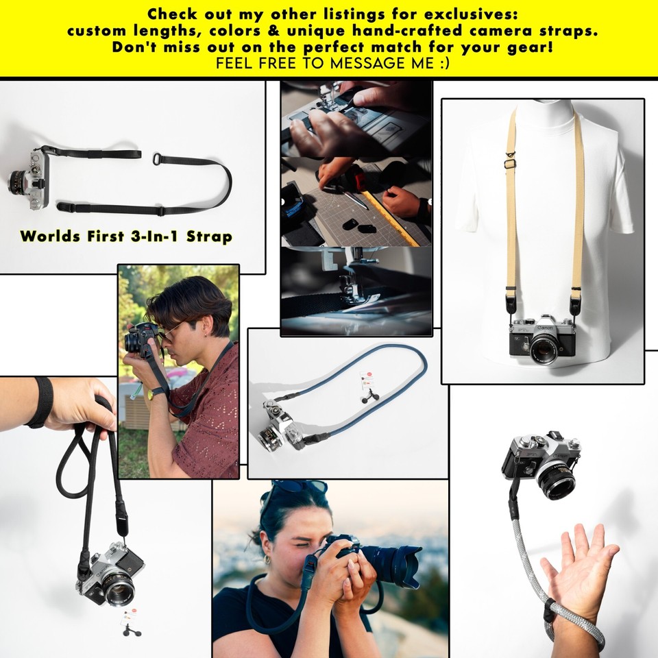 Dual Adjustable 30-52" Camera Strap w/ Peak Design Anchors & D-Ring ...