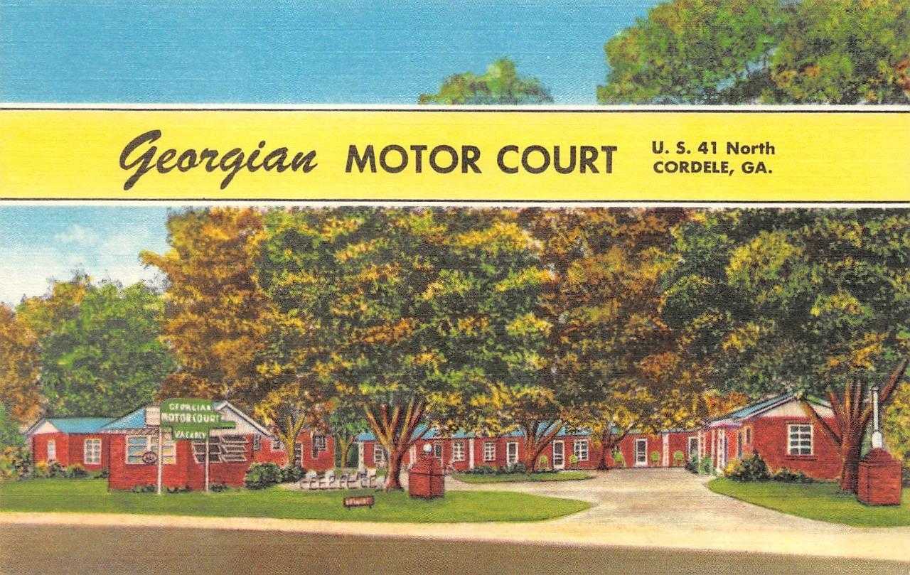 2~Postcards Cordele, GA Georgia GEORGIAN MOTOR COURT Roadside Motel ...