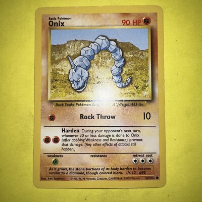 Pokémon TCG Onix Base Set 56/102 Regular Unlimited Common | eBay UK