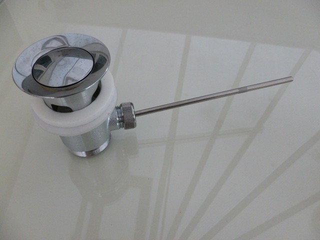 Chrome Bathroom Basin Push Pull Rod Lever Pop Up Plug Slotted Waste Bsp ...