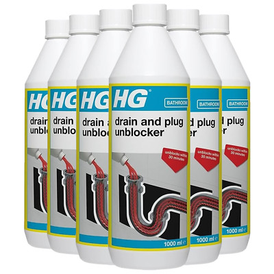 HG Drain and Plug Unblocker Liquid Blocked Drain Pipes Sinks Shower ...